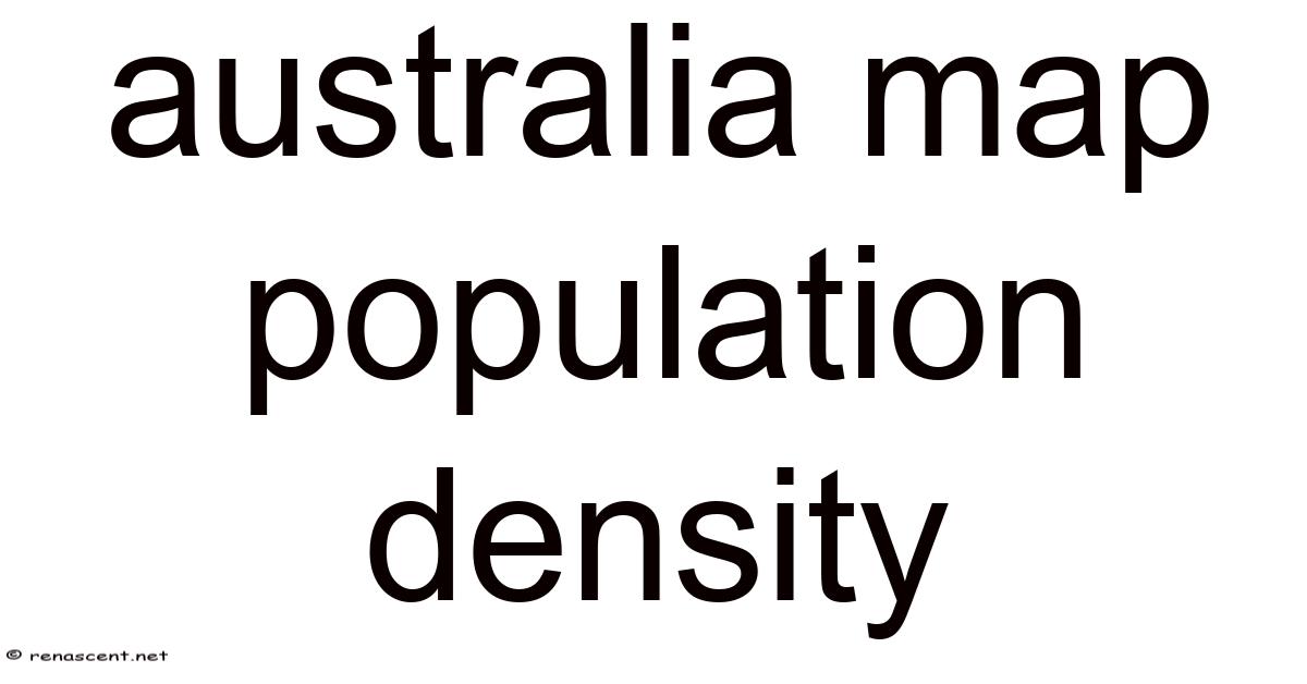 Australia Map Population Density